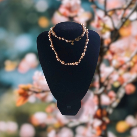 J. Crew | Jewelry | J Crew Long Elegant Rose Gold Knotted Faux Pearl ...